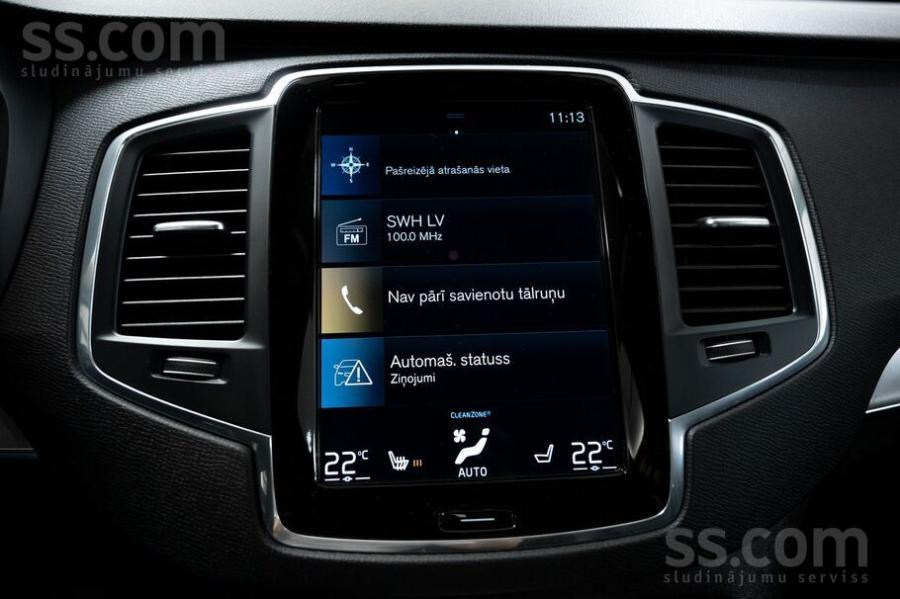 Grey Volvo XC90 2020 in Riga, with an engine capacity of 2.00 L and mileage of 95 thousand km for 34900 €, photo 19 on AUTOMOTO.COM.LV