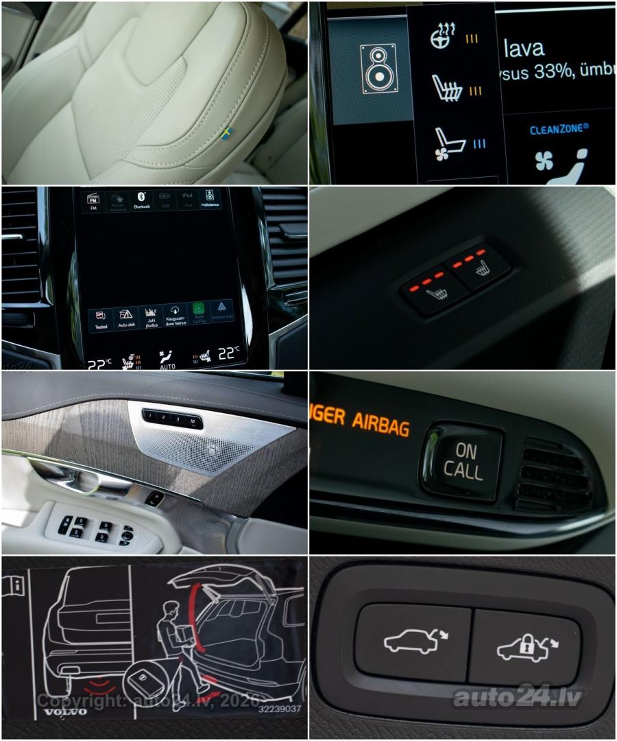 Pelēks Volvo XC90 2022 Tallina, ar dzinēja tilpumu 2.00 L un nobraukumu 84 tūkst. km par 49990 €, foto 18 vietnē AUTOMOTO.COM.LV