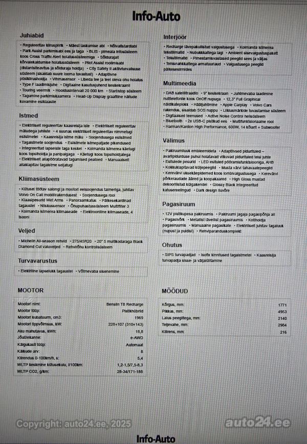 Серый Вольво ХС90 2023 в Таллин, объемом двигателя 2.00 л и пробегом 26 тыс. км за 63900 €, фото 11 на AUTOMOTO.COM.LV