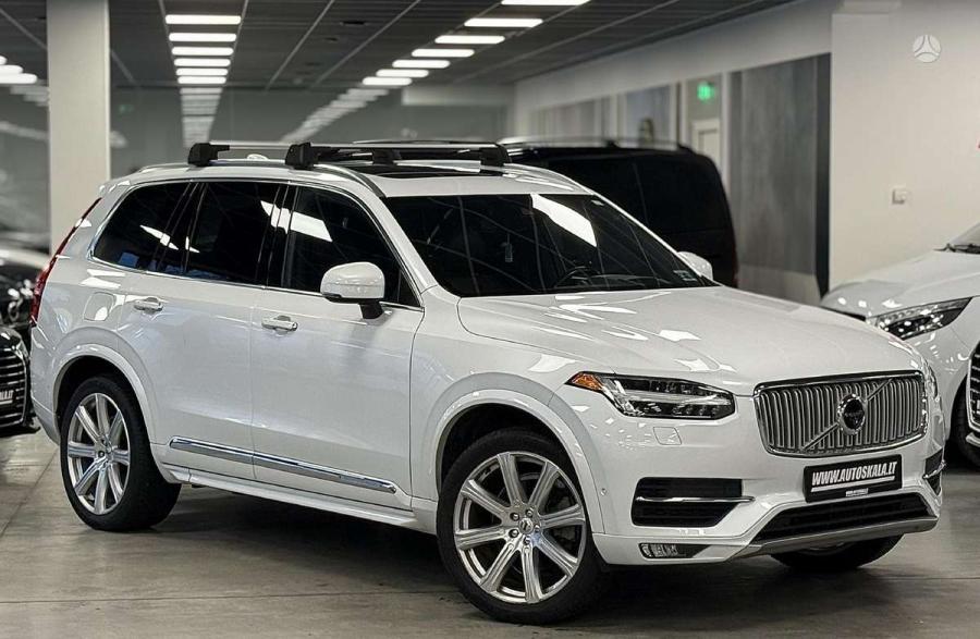 White Volvo XC90 2018 in Klaipeda, with an engine capacity of 2.00 L and mileage of 190 thousand km for 25800 €, photo 14 on AUTOMOTO.COM.LV