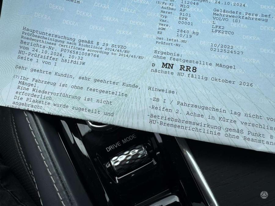 Белый Вольво ХС90 2019 в Алитус, объемом двигателя 2.00 л и пробегом 139 тыс. км за 28800 €, фото 40 на AUTOMOTO.COM.LV