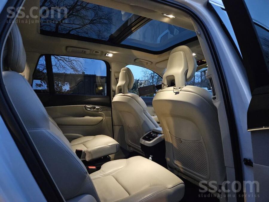 White Volvo XC90 2020 in Jurmala, with an engine capacity of 2.00 L and mileage of 185 thousand km for 30999 €, photo 9 on AUTOMOTO.COM.LV