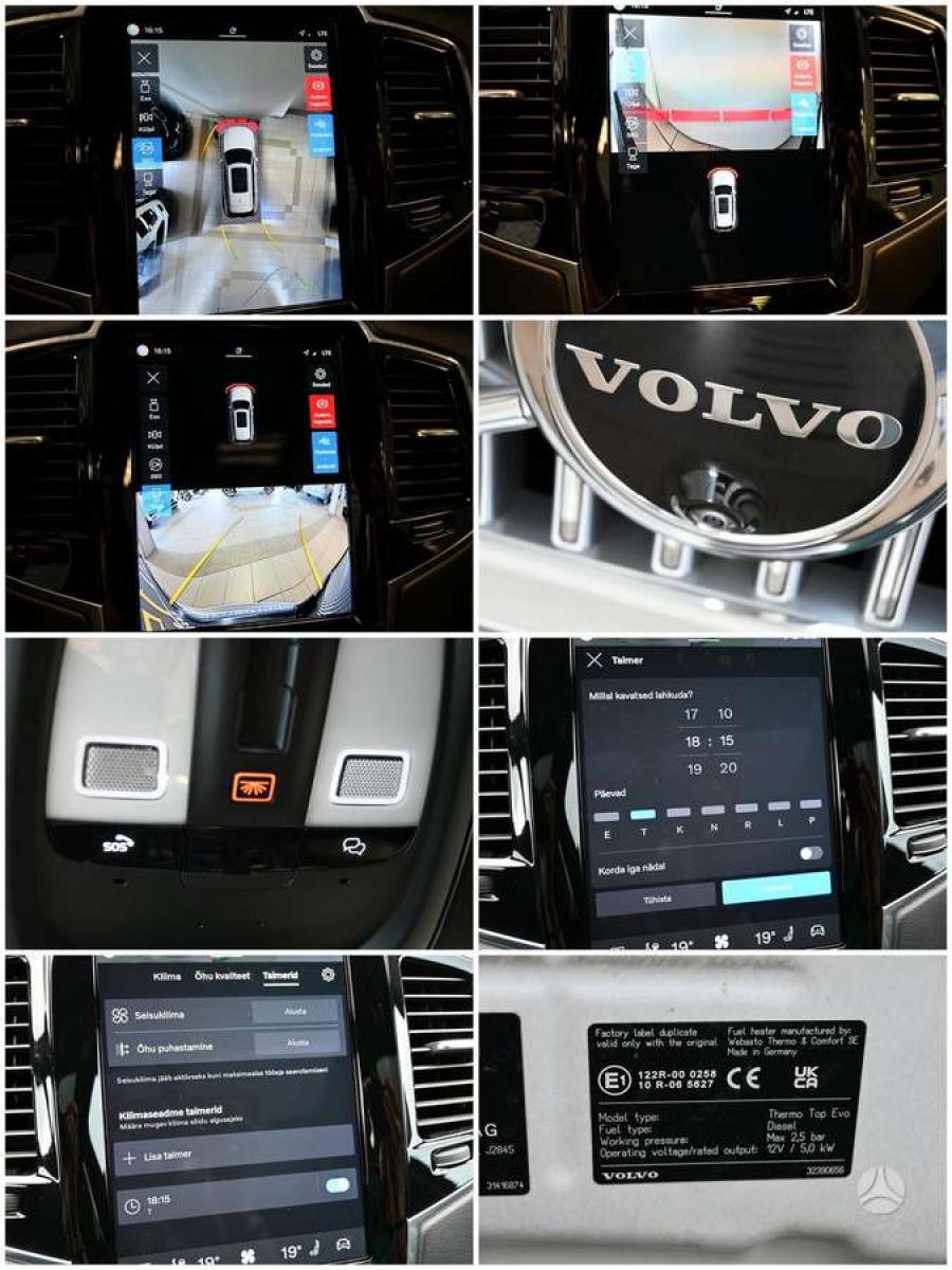 White Volvo XC90 2024 in Tallinn, with an engine capacity of 1.97 L and mileage of 26 thousand km for 61990 €, photo 14 on AUTOMOTO.COM.LV