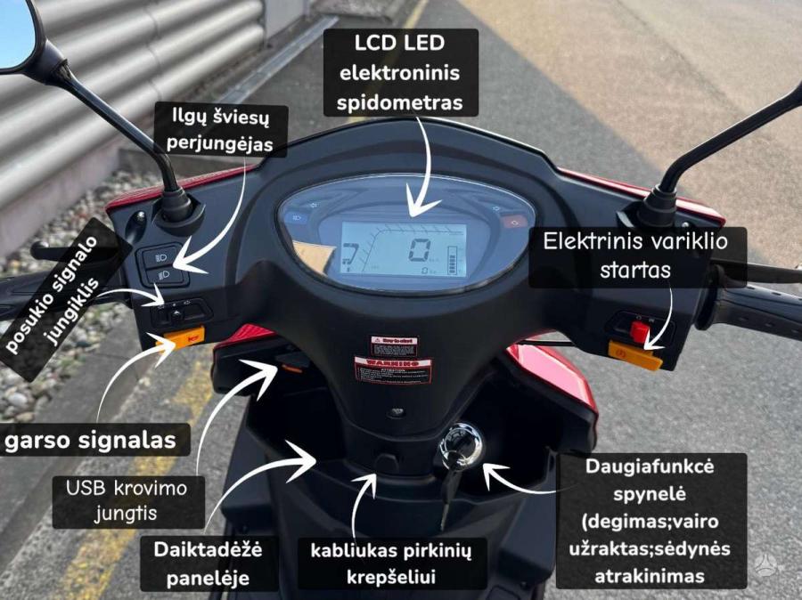 Red Yamaha Cygnus 2026 in Druskininkai, with an engine capacity of 49.00 L and mileage of 0 thousand km for 1350 €, photo 8 on AUTOMOTO.COM.LV