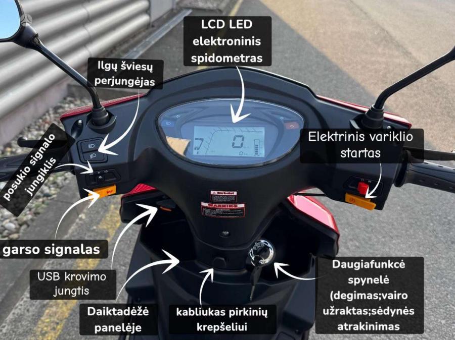 Sarkans Yamaha Cygnus 2026 Panevēža, ar dzinēja tilpumu 49.00 L un nobraukumu 0 tūkst. km par 1350 €, foto 7 vietnē AUTOMOTO.COM.LV