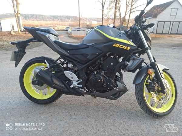 Black Yamaha MT 03 2018 in Jurbarkas, with an engine capacity of 0.30 L and mileage of 27 thousand km for 3300 €, photo 4 on AUTOMOTO.COM.LV