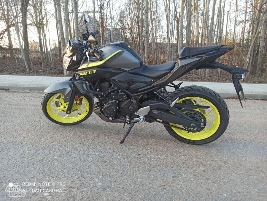 Black Yamaha MT 03 2018 in Jurbarkas, with an engine capacity of 0.30 L and mileage of 27 thousand km for 3300 €, photo 7 on AUTOMOTO.COM.LV