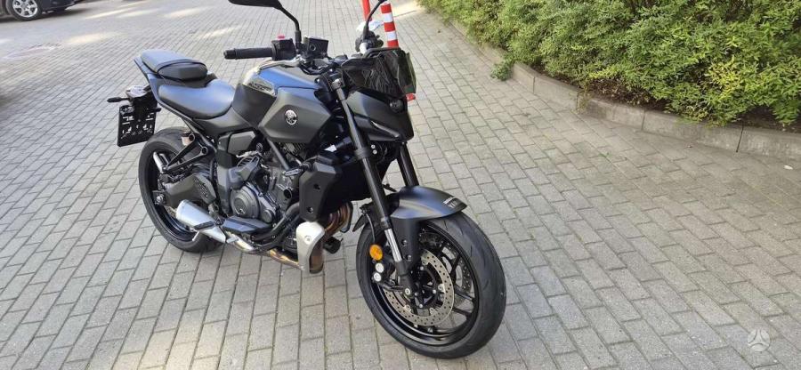 Black Yamaha MT 07 2026 in Vilnius, with an engine capacity of 0.70 L and mileage of 0 thousand km for 6500 €, photo 1 on AUTOMOTO.COM.LV