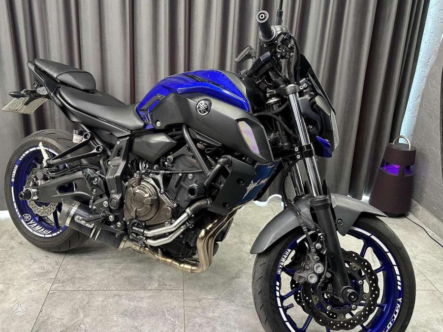 Blue Yamaha MT 07 2018 in Vilnius, with an engine capacity of 0.70 L and mileage of 31 thousand km for 4700 €, photo 1 on AUTOMOTO.COM.LV