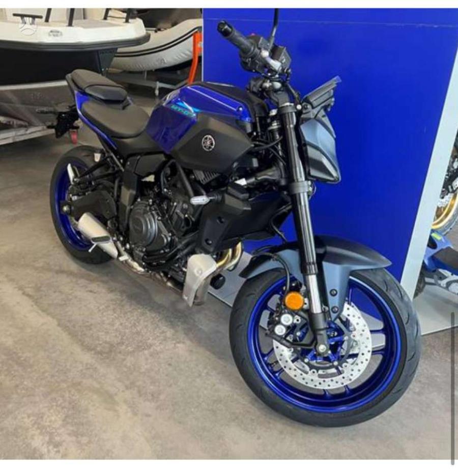 Blue Yamaha MT 07 2025 in Plunge, with an engine capacity of 0.69 L and mileage of 2 thousand km for 7000 €, photo 1 on AUTOMOTO.COM.LV