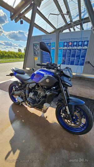 Blue Yamaha MT 07 2025 in Tallinn, with an engine capacity of 0.69 L and mileage of 9 thousand km for 7490 €, photo 5 on AUTOMOTO.COM.LV