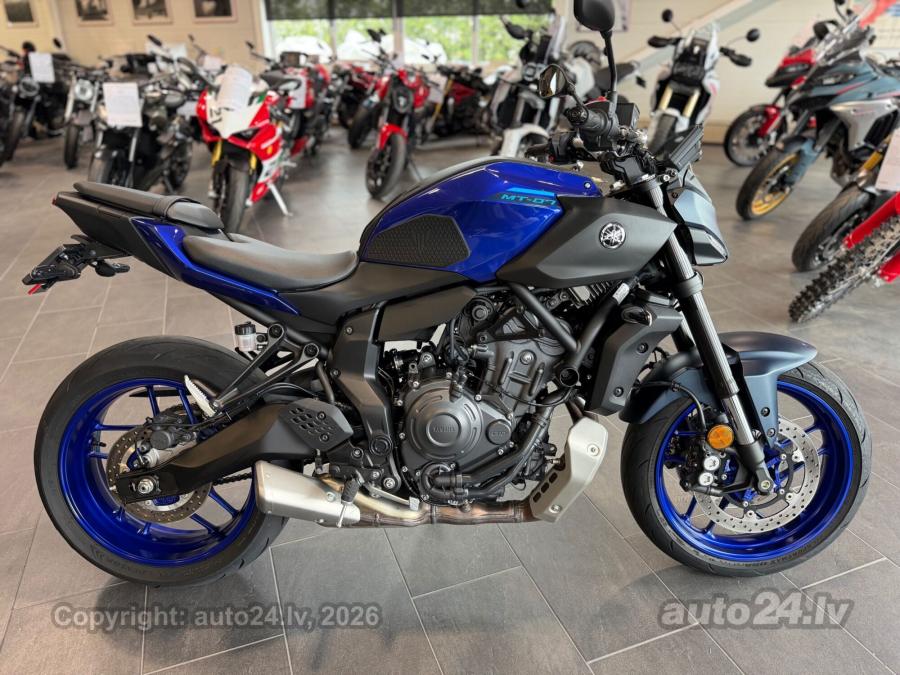 Blue Yamaha MT 07 2025 in Tallinn, with an engine capacity of 0.69 L and mileage of 5 thousand km for 7190 €, photo 3 on AUTOMOTO.COM.LV