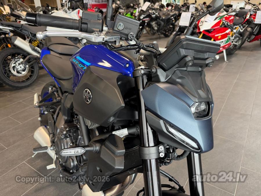 Blue Yamaha MT 07 2025 in Tallinn, with an engine capacity of 0.69 L and mileage of 5 thousand km for 7190 €, photo 9 on AUTOMOTO.COM.LV