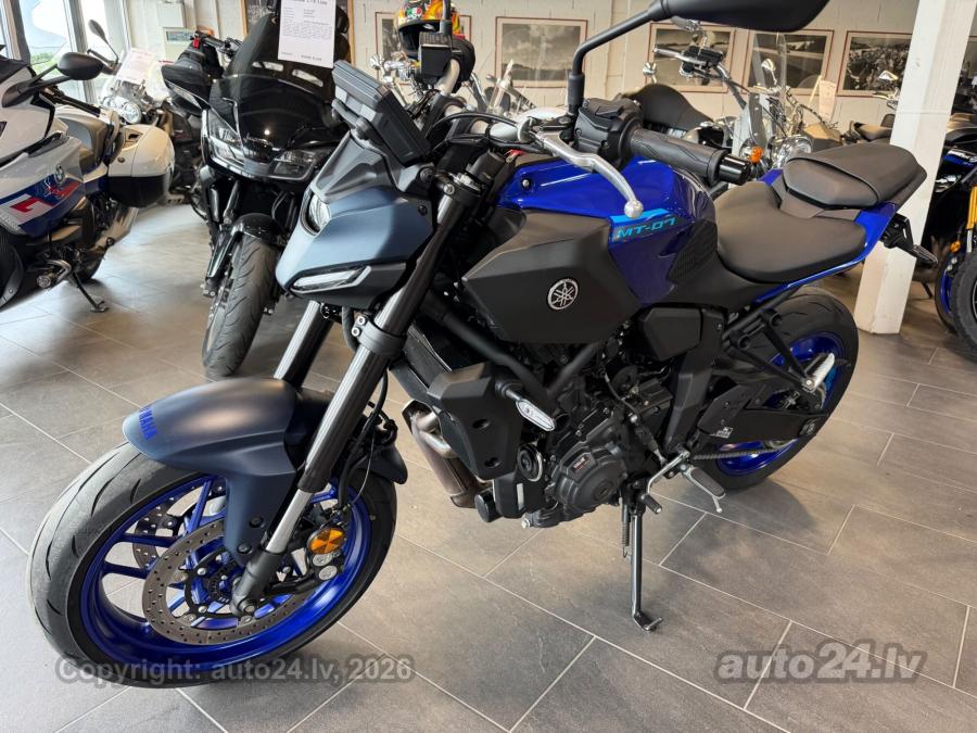 Blue Yamaha MT 07 2025 in Tallinn, with an engine capacity of 0.69 L and mileage of 5 thousand km for 7190 €, photo 11 on AUTOMOTO.COM.LV