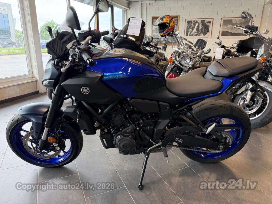 Blue Yamaha MT 07 2025 in Tallinn, with an engine capacity of 0.69 L and mileage of 5 thousand km for 7190 €, photo 12 on AUTOMOTO.COM.LV