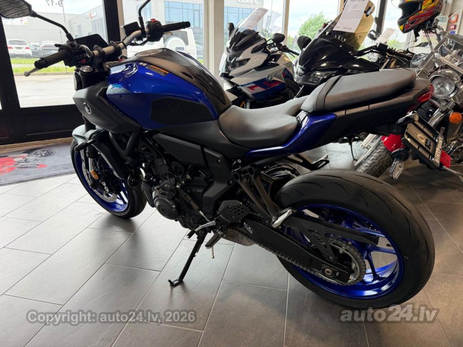 Blue Yamaha MT 07 2025 in Tallinn, with an engine capacity of 0.69 L and mileage of 5 thousand km for 7190 €, photo 13 on AUTOMOTO.COM.LV