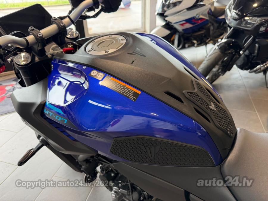 Blue Yamaha MT 07 2025 in Tallinn, with an engine capacity of 0.69 L and mileage of 5 thousand km for 7190 €, photo 16 on AUTOMOTO.COM.LV