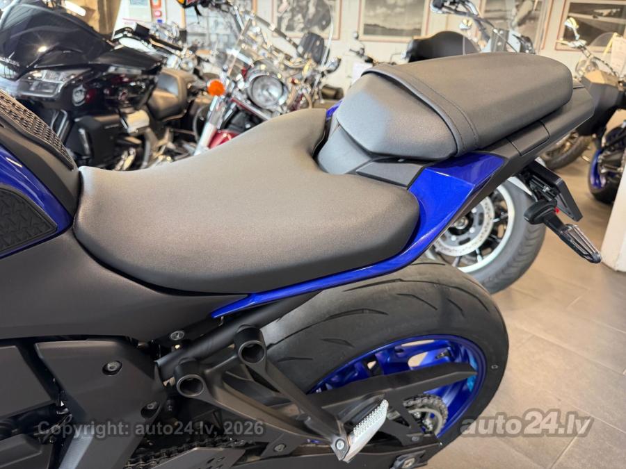 Blue Yamaha MT 07 2025 in Tallinn, with an engine capacity of 0.69 L and mileage of 5 thousand km for 7190 €, photo 18 on AUTOMOTO.COM.LV