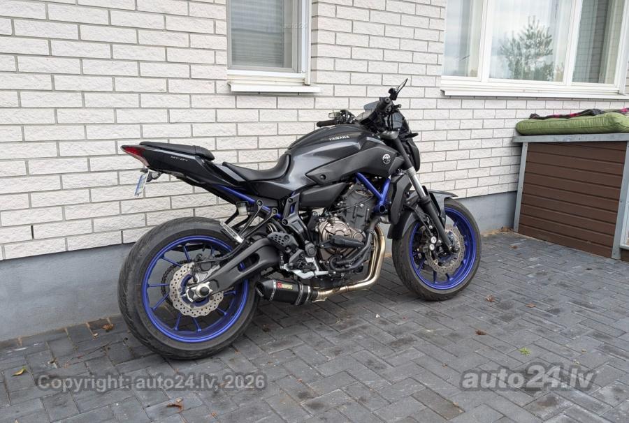 Grey Yamaha MT 07 2014 in Tallinn, with an engine capacity of 0.69 L and mileage of 24 thousand km for 4495 €, photo 1 on AUTOMOTO.COM.LV