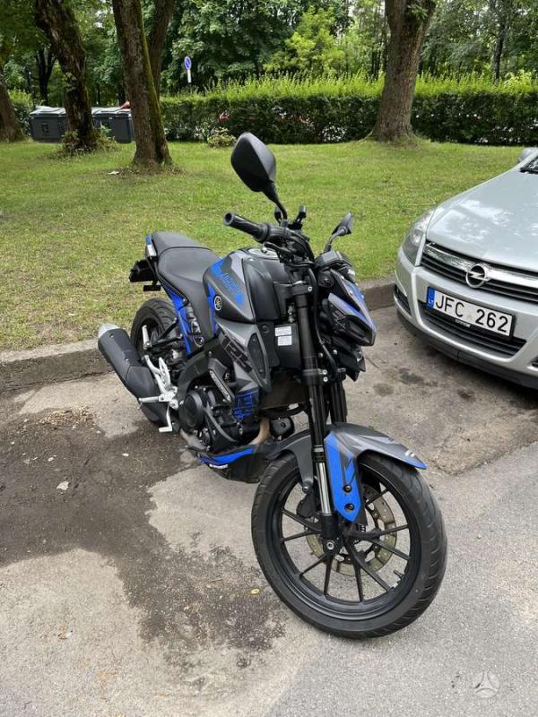 Blue Yamaha MT 125 2020 in Vilnius, with an engine capacity of 0.13 L and mileage of 12 thousand km for 3400 €, photo 1 on AUTOMOTO.COM.LV