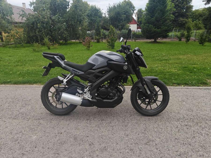 Grey Yamaha MT 125 2018 in Kazlu Ruda, with an engine capacity of 0.13 L and mileage of 25 thousand km for 2600 €, photo 1 on AUTOMOTO.COM.LV