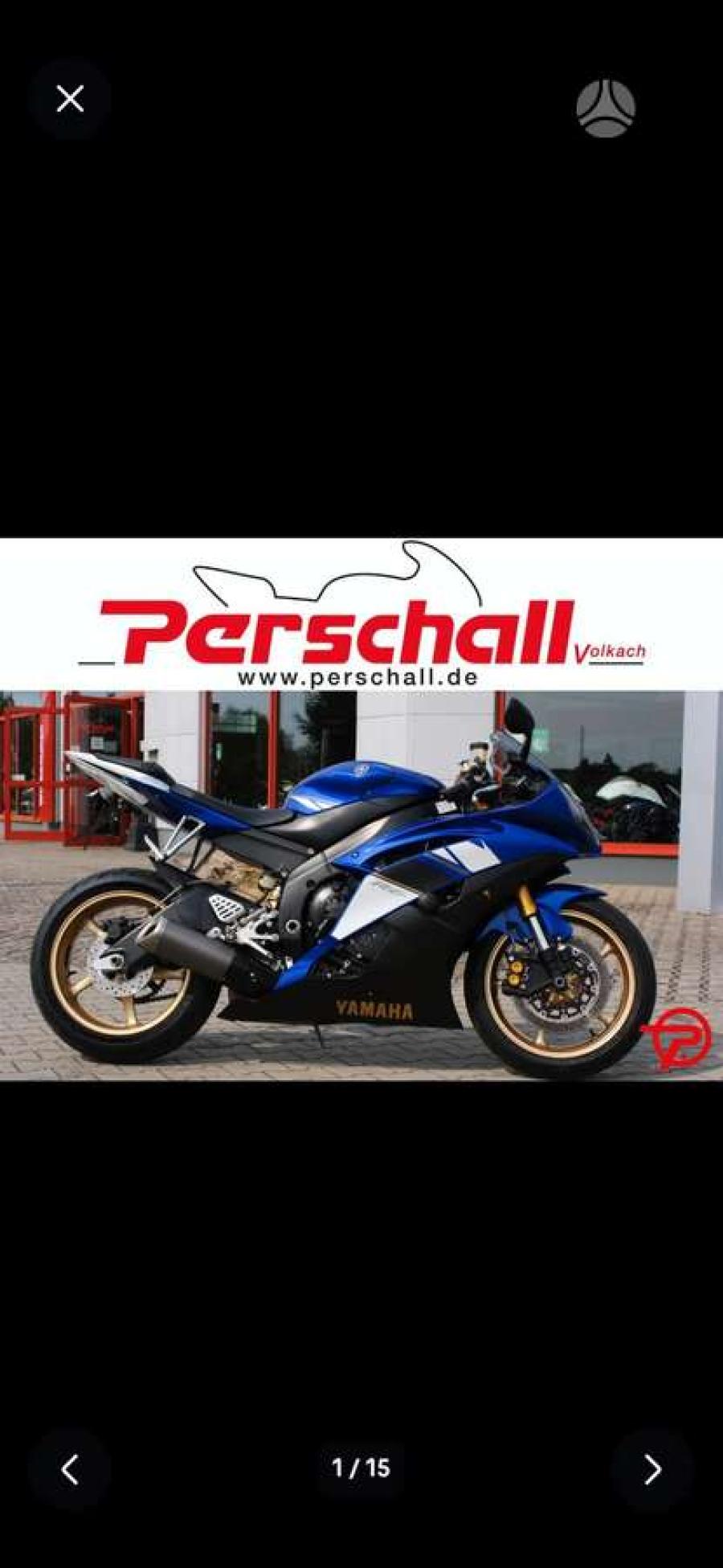 Yamaha R6 2008 in Ukmerge, with an engine capacity of 0.60 L and mileage of 48 thousand km for 7200 €, photo 1 on AUTOMOTO.COM.LV