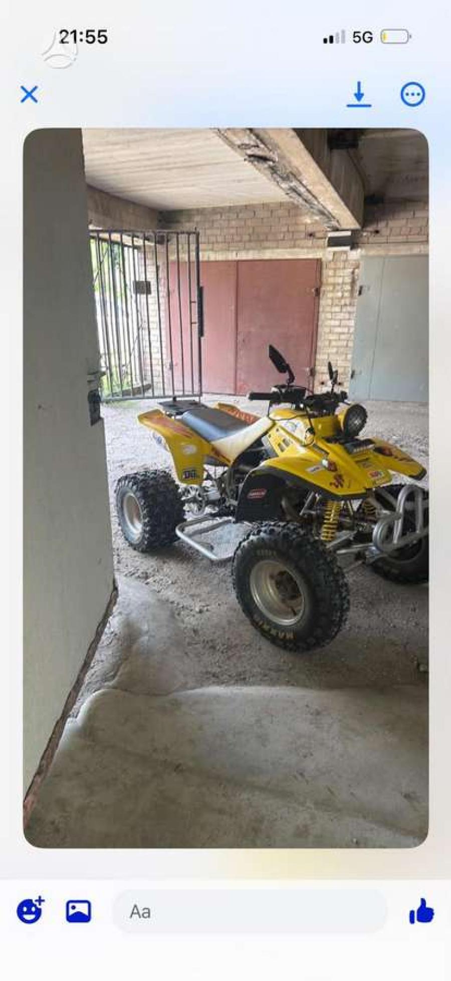 Dzeltens Yamaha Warrior 1994 Šakiai, ar dzinēja tilpumu 0.35 L un nobraukumu 0 tūkst. km par 2100 €, foto 1 vietnē AUTOMOTO.COM.LV