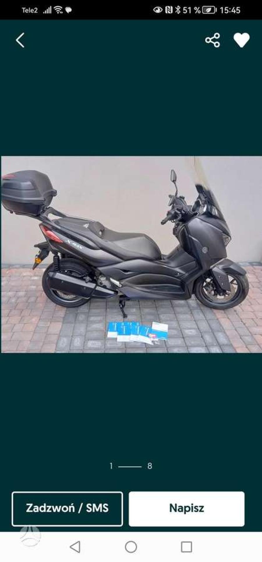 Black Yamaha X-Max 2019 in Vilnius, with an engine capacity of 0.30 L and mileage of 19 thousand km for 4600 €, photo 7 on AUTOMOTO.COM.LV