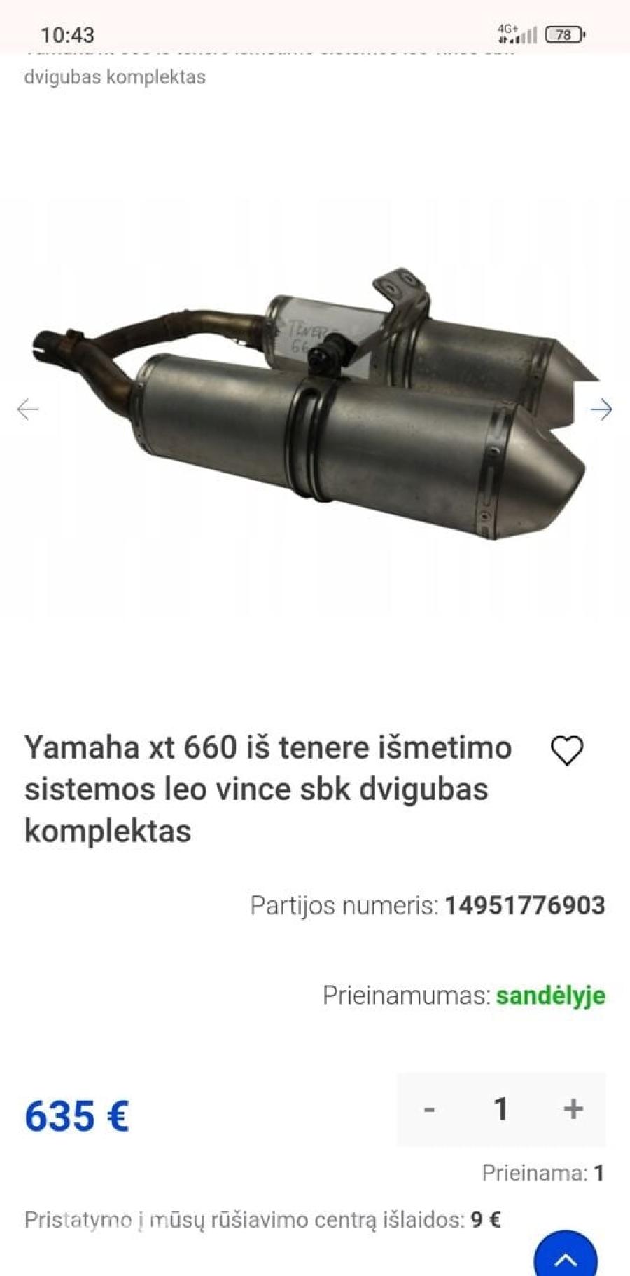Yamaha XT 2009 Klaipėda, ar dzinēja tilpumu 0.00 L un nobraukumu 0 tūkst. km par 4200 €, foto 9 vietnē AUTOMOTO.COM.LV