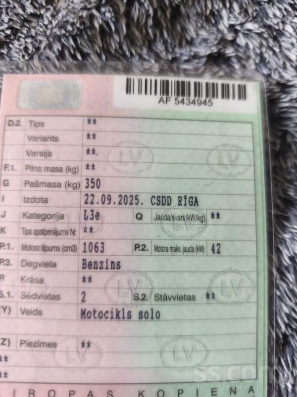 Yamaha XVS 1100 1999 in Kuldiga, with an engine capacity of 1.10 L and mileage of 0 thousand km for 4300 €, photo 7 on AUTOMOTO.COM.LV