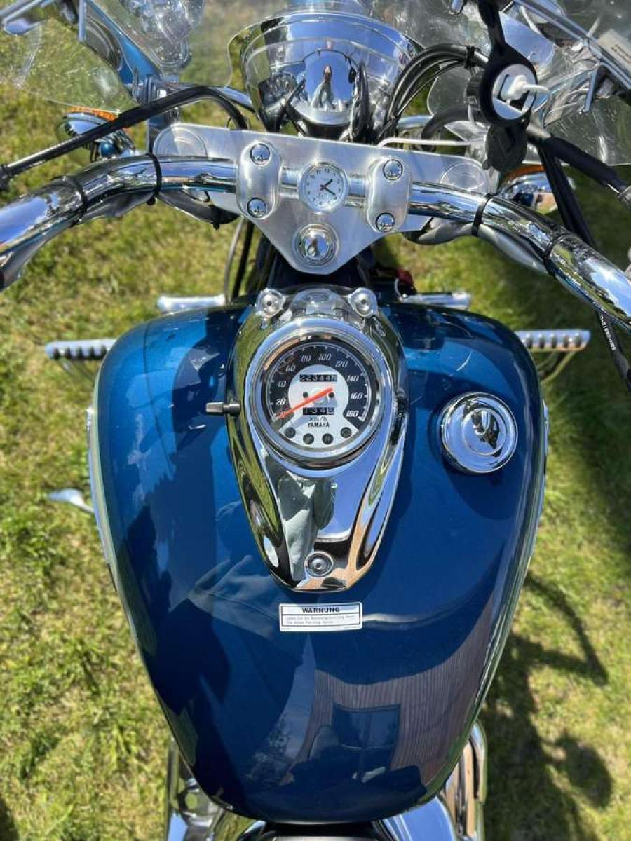 Blue Yamaha XVS 1998 in Vilnius, with an engine capacity of 0.65 L and mileage of 22 thousand km for 3350 €, photo 17 on AUTOMOTO.COM.LV