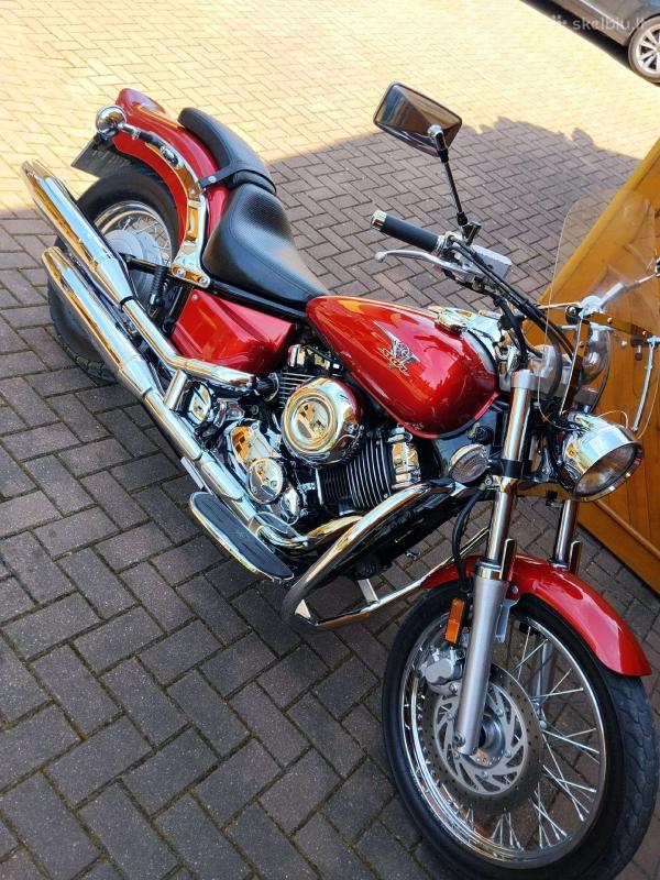 Red Yamaha XVS 2007 in Kaunas, with an engine capacity of 0.65 L and mileage of 7 thousand km for 5000 €, photo 3 on AUTOMOTO.COM.LV
