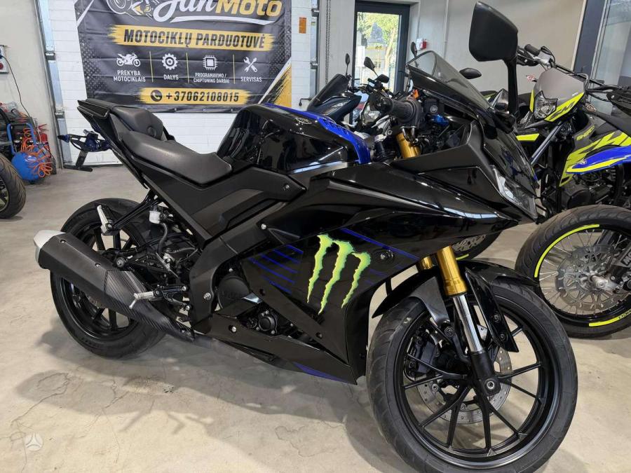 Black Yamaha YZF 2020 in Siauliai, with an engine capacity of 0.13 L and mileage of 18 thousand km for 3300 €, photo 1 on AUTOMOTO.COM.LV