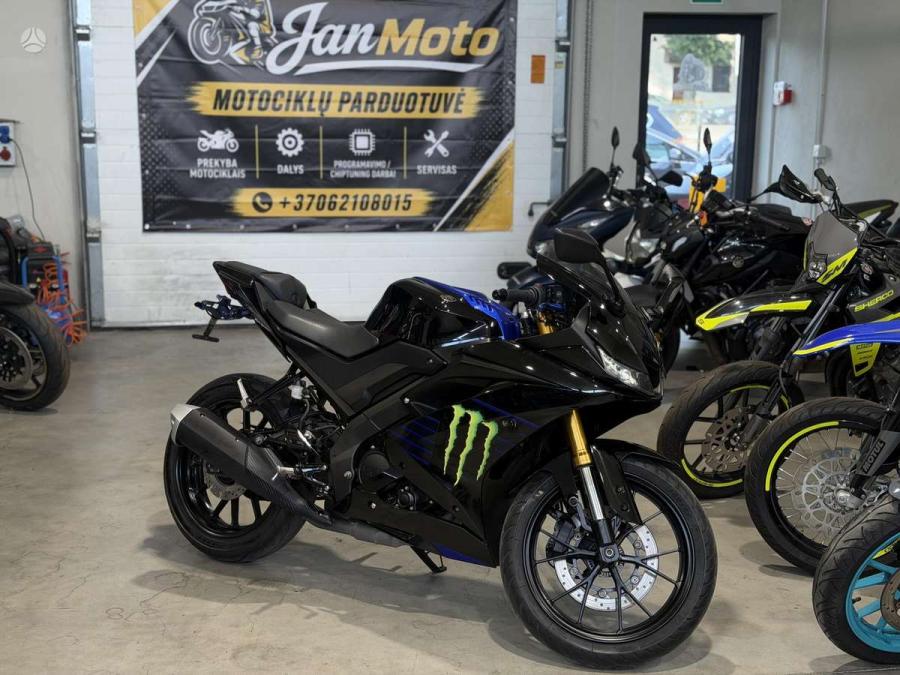 Black Yamaha YZF 2020 in Siauliai, with an engine capacity of 0.13 L and mileage of 18 thousand km for 3300 €, photo 4 on AUTOMOTO.COM.LV