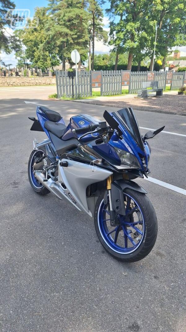 Blue Yamaha YZF 2015 in Mazeikiai, with an engine capacity of 0.13 L and mileage of 0 thousand km for 2400 €, photo 1 on AUTOMOTO.COM.LV