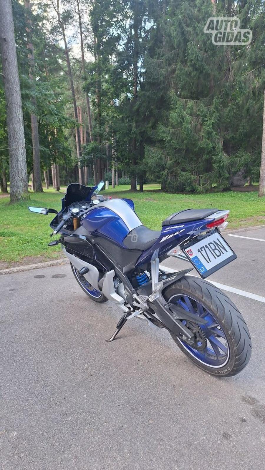 Blue Yamaha YZF 2015 in Mazeikiai, with an engine capacity of 0.13 L and mileage of 0 thousand km for 2400 €, photo 8 on AUTOMOTO.COM.LV