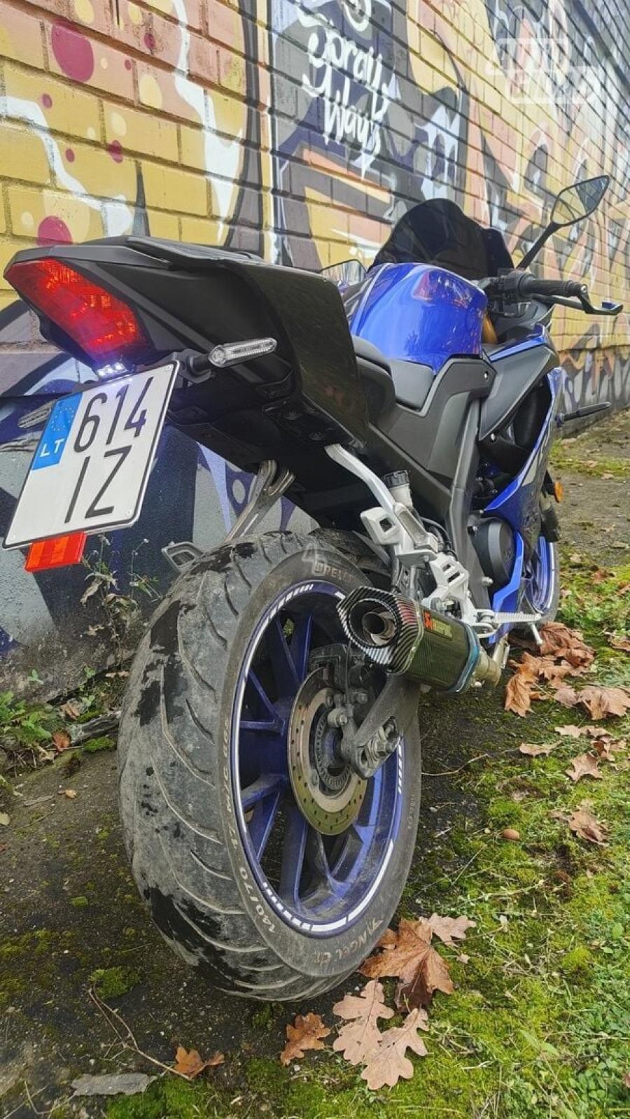 Zils Yamaha YZF 2020 Kauņa, ar dzinēja tilpumu 0.13 L un nobraukumu 20 tūkst. km par 2950 €, foto 16 vietnē AUTOMOTO.COM.LV