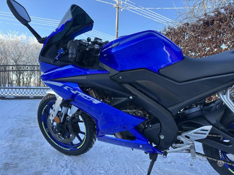 Blue Yamaha YZF 2021 in Siauliai, with an engine capacity of 0.13 L and mileage of 16 thousand km for 3790 €, photo 12 on AUTOMOTO.COM.LV